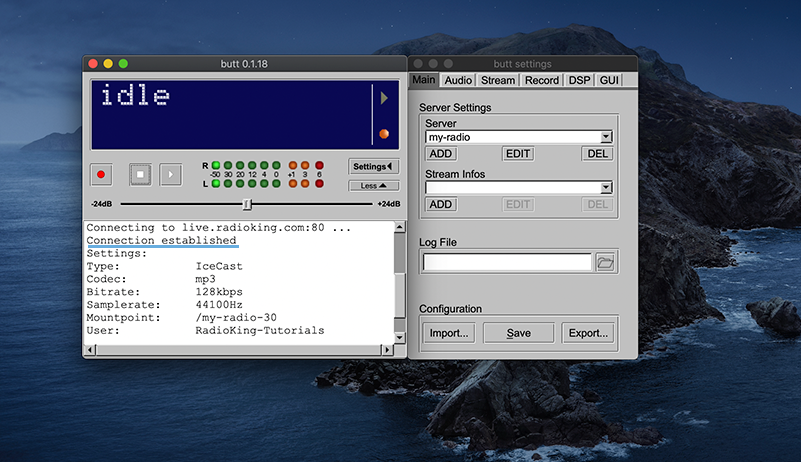 Diffuser avec BUTT – Centre d'aide RadioKing